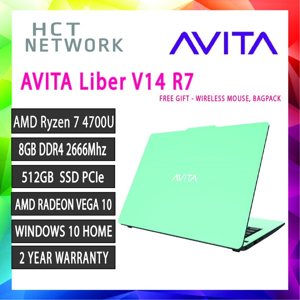 [ NEW MODEL ] AVITA Liber V14 R7 4700 ( RYZEN 7 4700U, 8GB RAM, 512GB ...