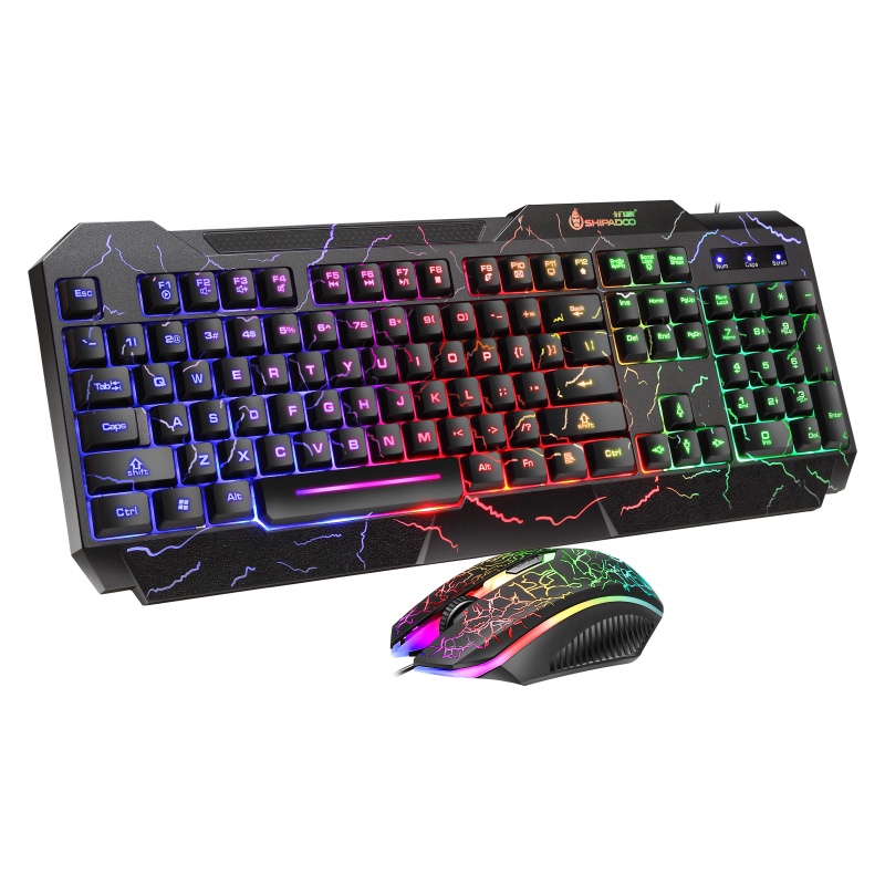 [Ready Stock]Gaming Mouse Keyboard Set SHIPADOO RGB Rainbow Colorful ...