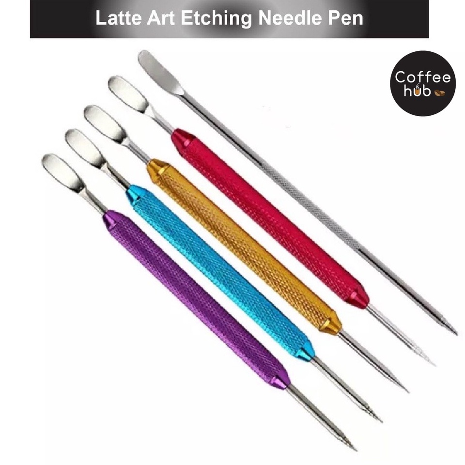 (Ready Stock)Espresso Coffee Latte Art Etching Needle Pen Cum Spatula ...