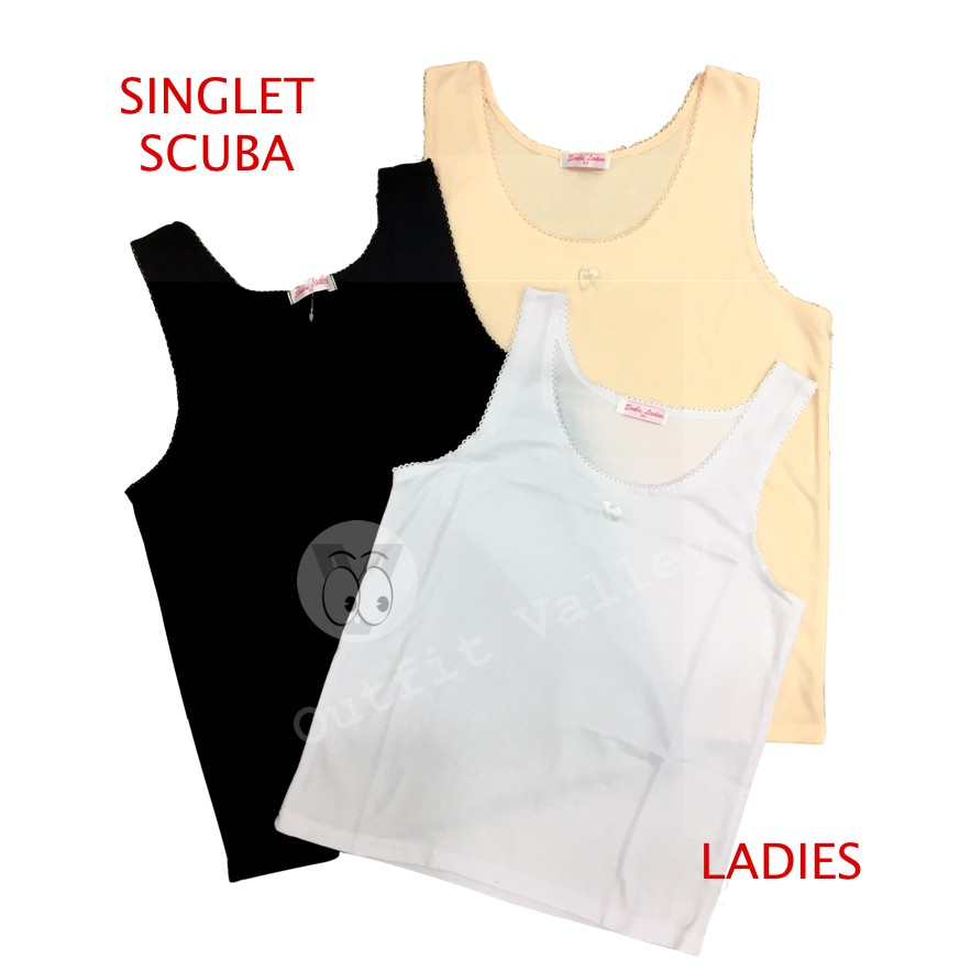 SCUBA Ladies Cotton Singlet 34-42 (BLACK, WHITE, SKIN COLOUR) | Shopee ...