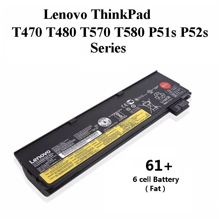Lenovo ThinkPad T470 T480 T570 T580 P51s P52s Series 48Wh 6 Cell 61 ...