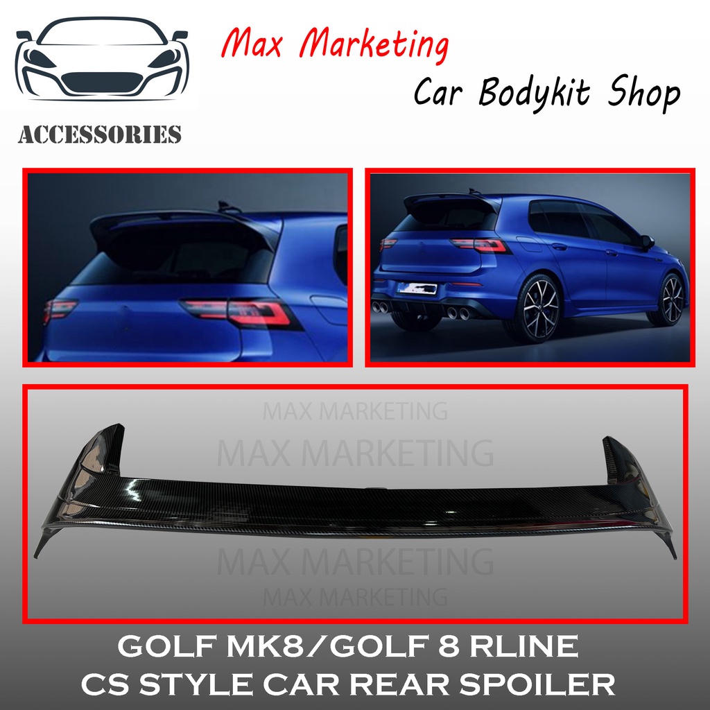 VOLKSWAGEN GOLF MK8 /MK8 RLINE CS STYLE CAR REAR TRUNK SPOILER WITH ...