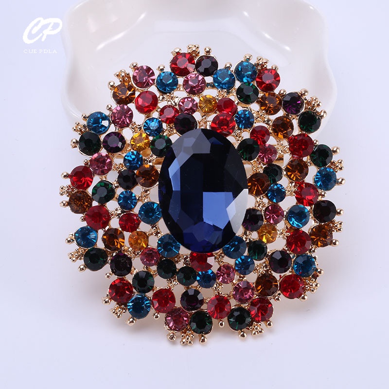 Large Crystal Glass Brooch High-end Clothing Accessories Pin Brooch ...
