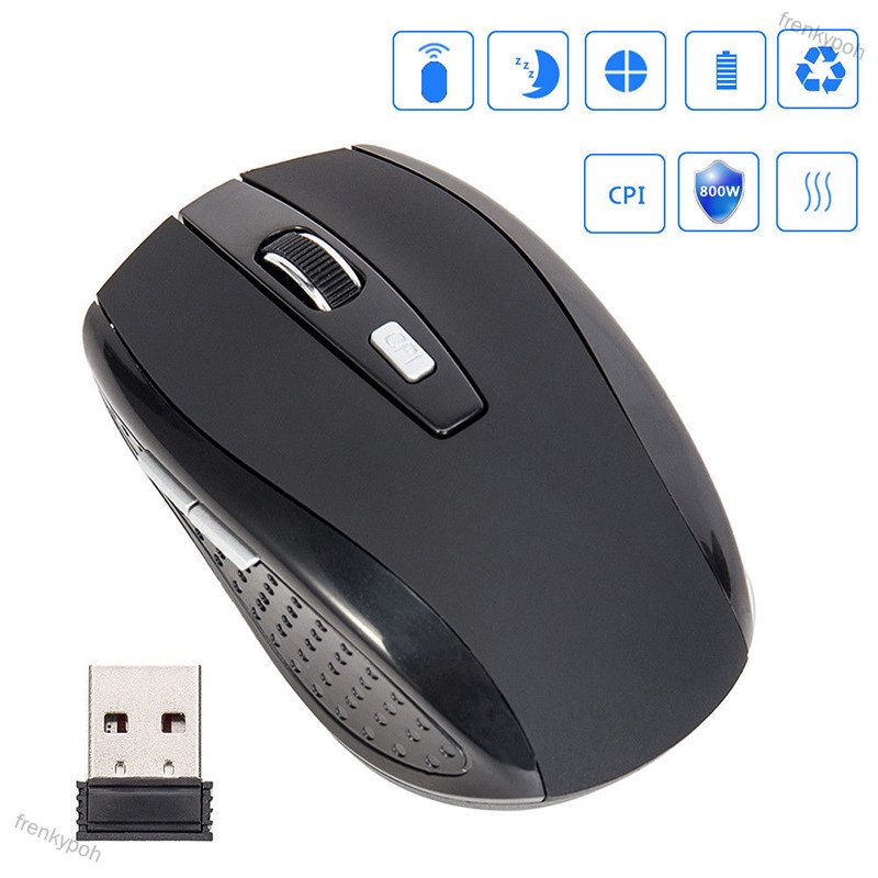 frenkypoh 2.4GHZ Portable Wireless Mouse Cordless Optical Scroll Mouse ...