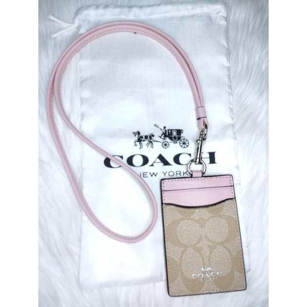 Coach Name Tag ID Card Badge Holder pink | Shopee Malaysia