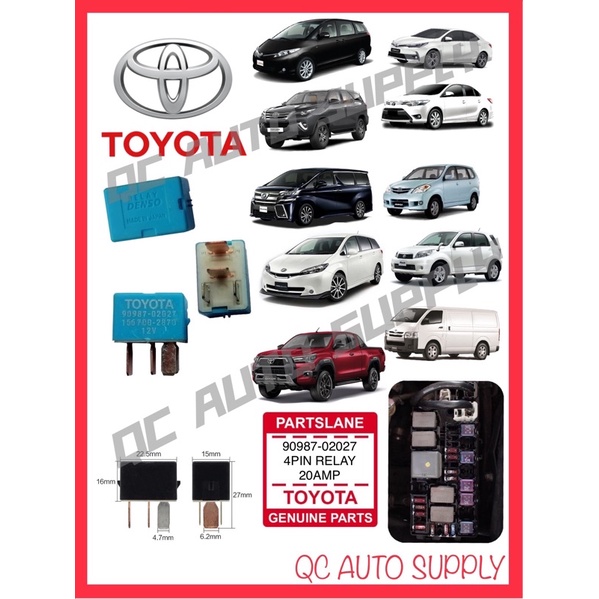 90987-02027 ORIGINAL 4PIN RELAY NIPPON DENSO FOR PERODUA MYVI, ALZA ...