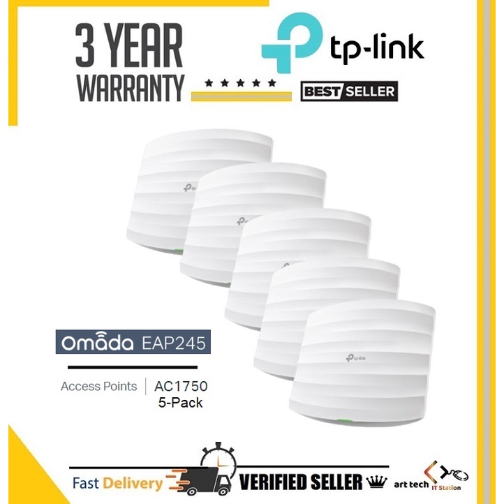 TP-LINK EAP245 AC1750 5 PACK/UNIT WIRELESS DUAL BAND GIGABIT CEILING ...