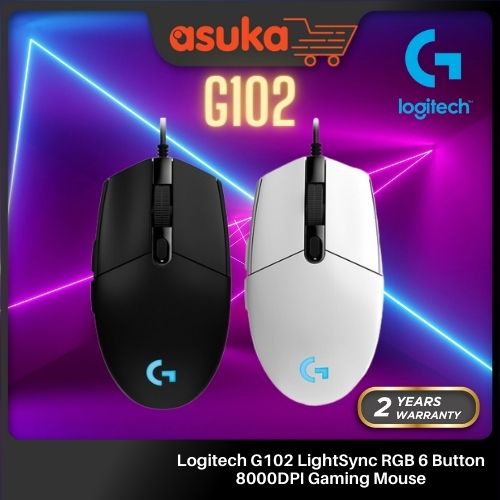 Logitech G102 LIGHTSYNC RGB 6 Button 8000DPI Gaming Mouse (2nd Gen) 910-005802 910-005803 ...