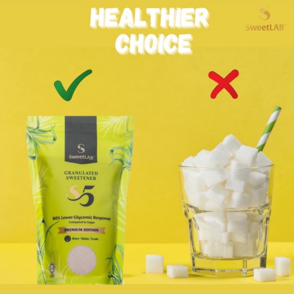 SWEETLAB S5 Granulated Sweetener (400g) Calorie Replacement Sugar ...