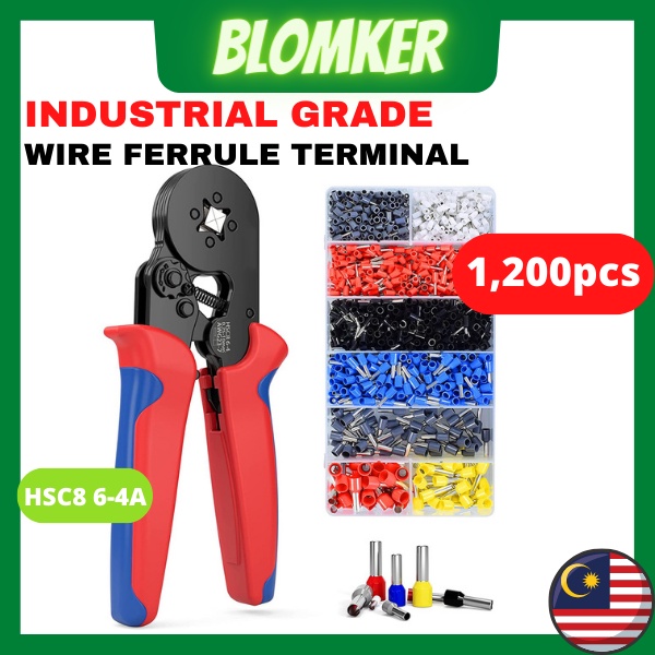 HSC8 1200pcs Ferrule Crimper Plier Kit 0.25-6mm2 Tubular Terminal ...