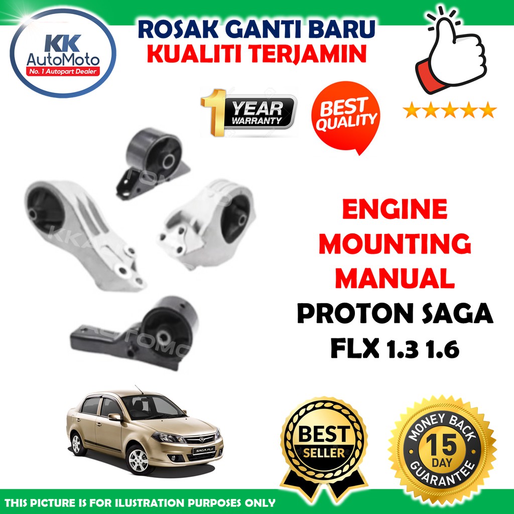Engine Mounting Enjin Manual - Proton Saga FLX 1.3 / 1.6 - 1 Year ...