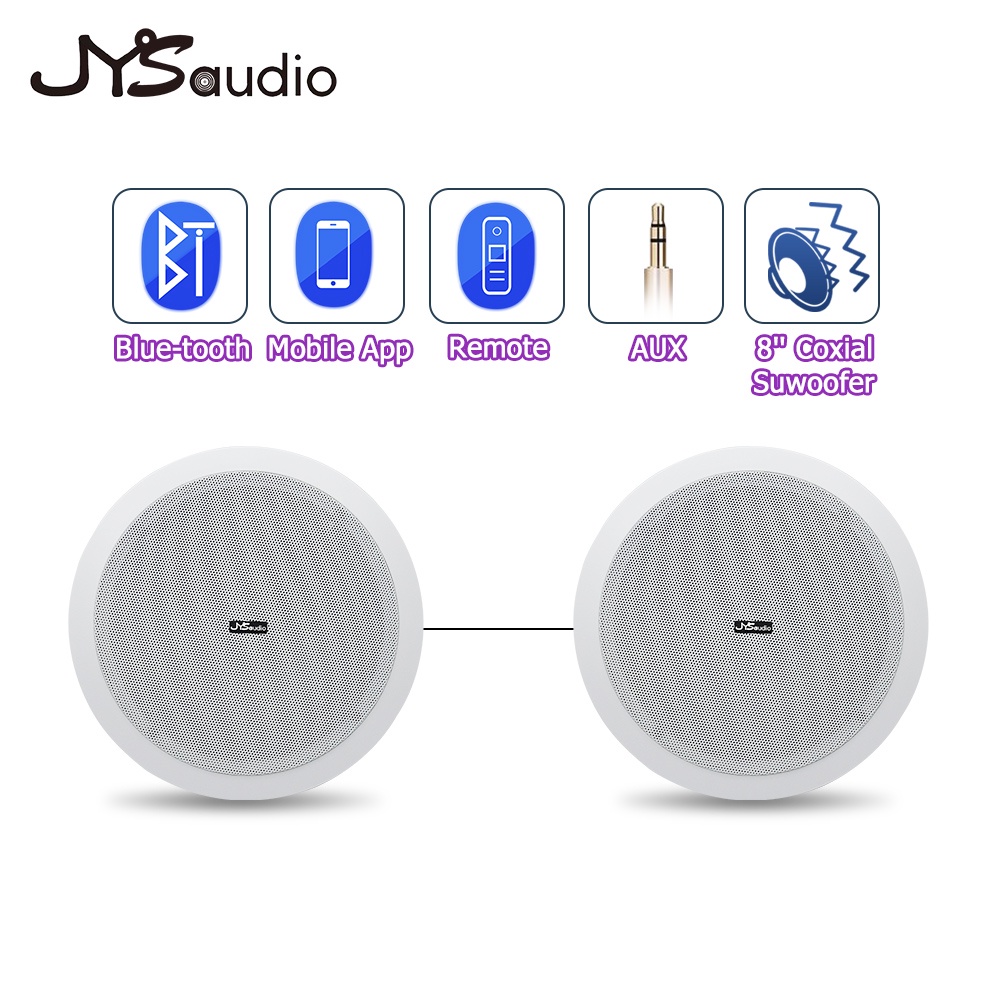 One Pair 2*40W Bluetooth Ceiling Speaker Bulit-in Class D Amplifier PA ...