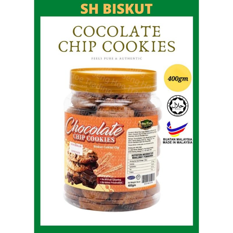 BSH ENAK Chocolate Chips Cookies / Biskut Coklat Cip 400gm (HALAL ...