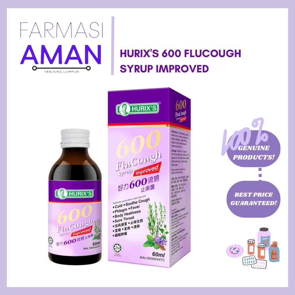 Hurix’s 600 Flu Cough Syrup Improved (60ml / 100ml) | Shopee Malaysia