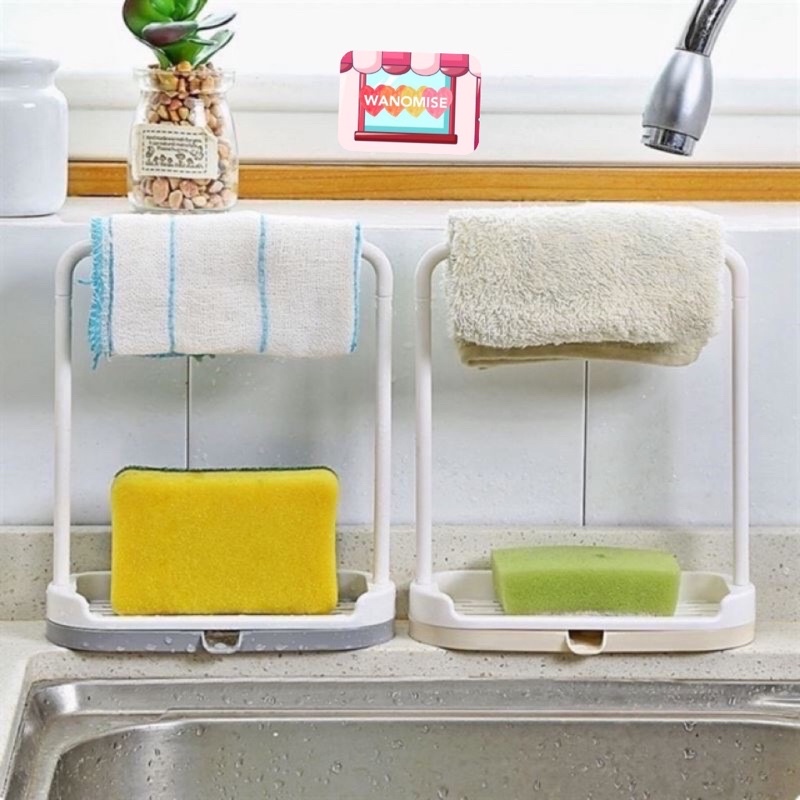 Kitchen Storage Dish Cloths Drain Rack Sponge Holder Rack Foldable ...