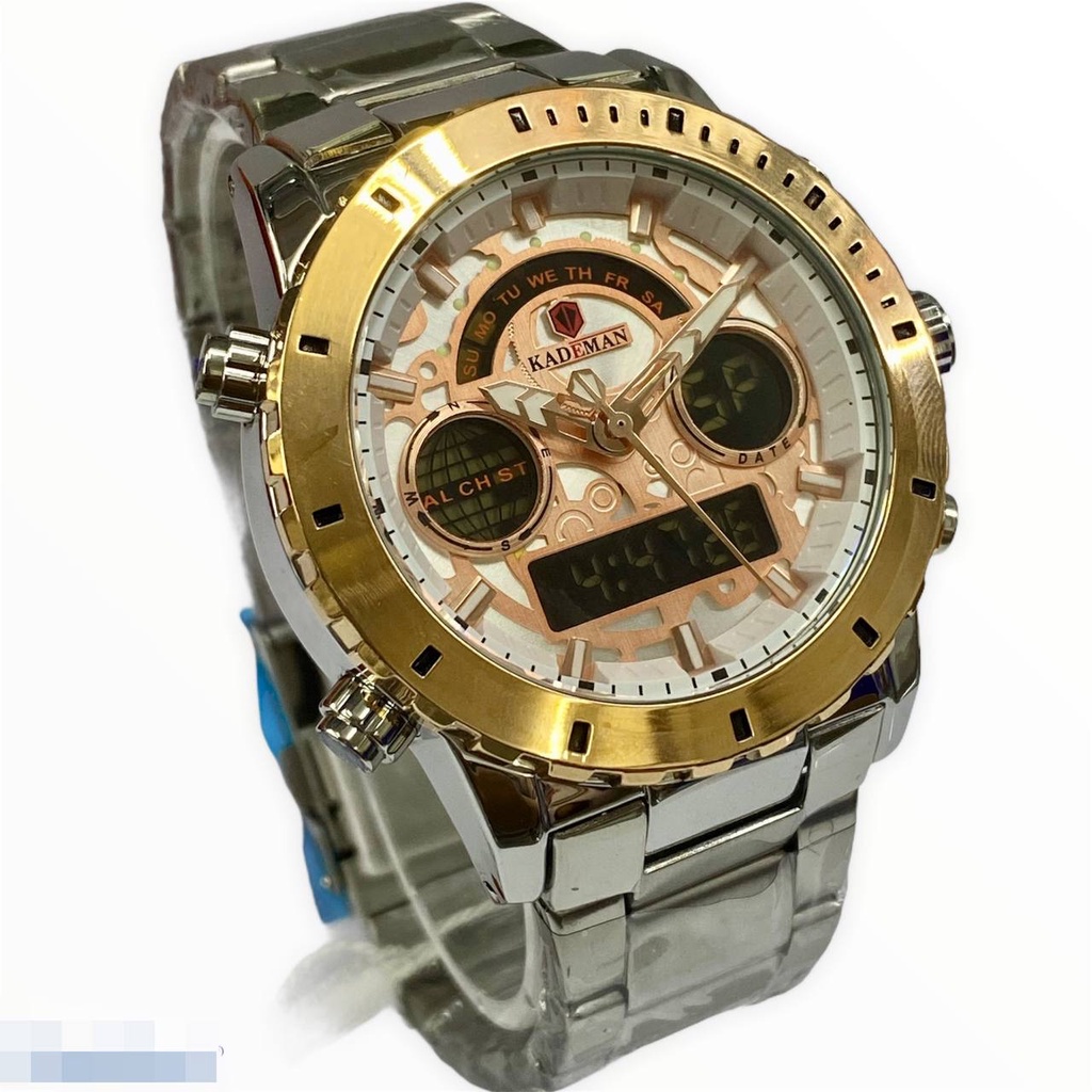 Jam Lelaki KADEMAN Original Big Dial Chronograph Stainless Steel Watch ...