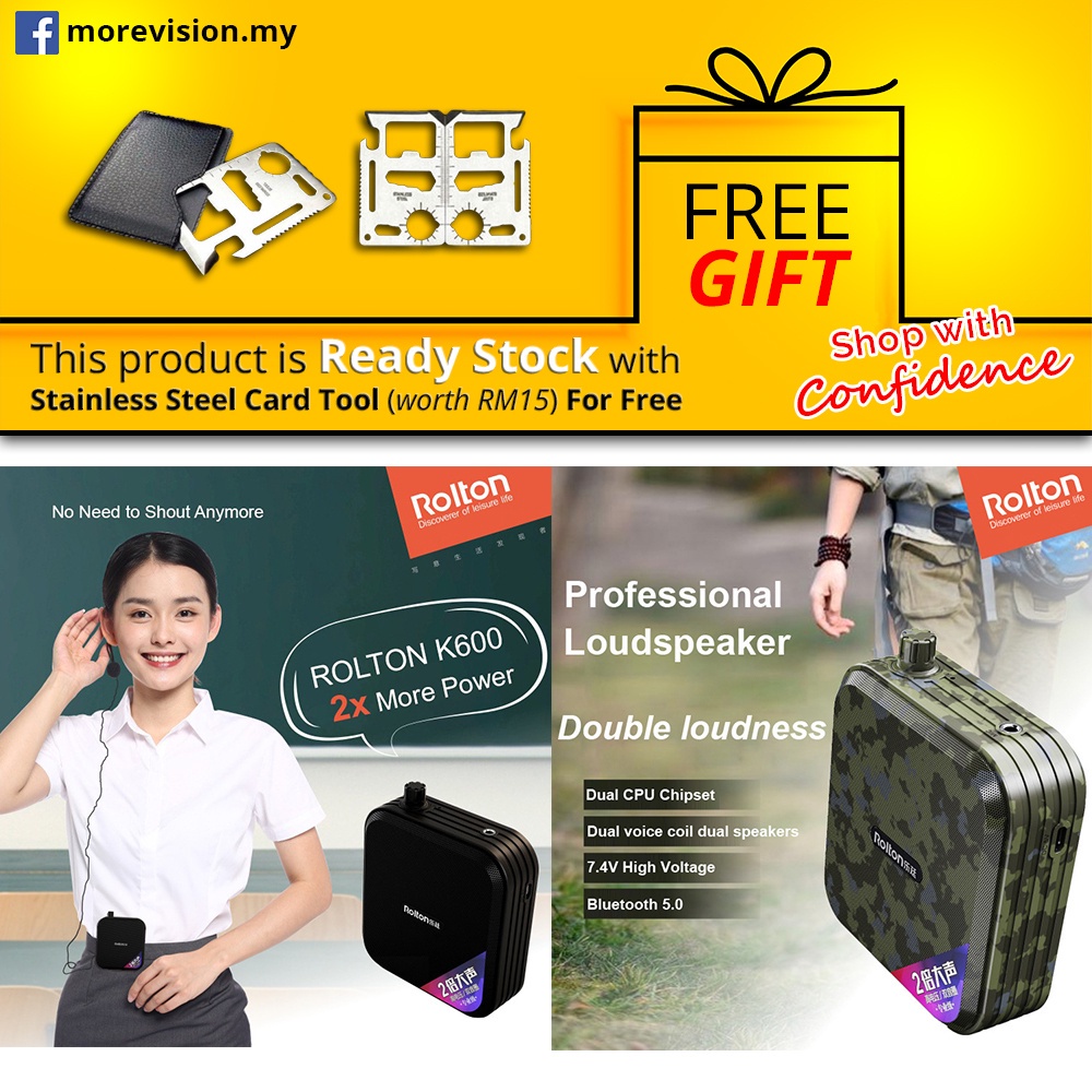 Rolton K600 Portable Microphone Loud Speaker Double Power Voice ...