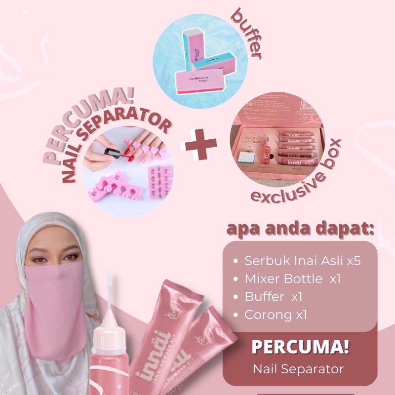( READY STOCK ORIGINAL HQ ) INNAI NUNHA NEELOFA + FREEGIFT NAIL ...