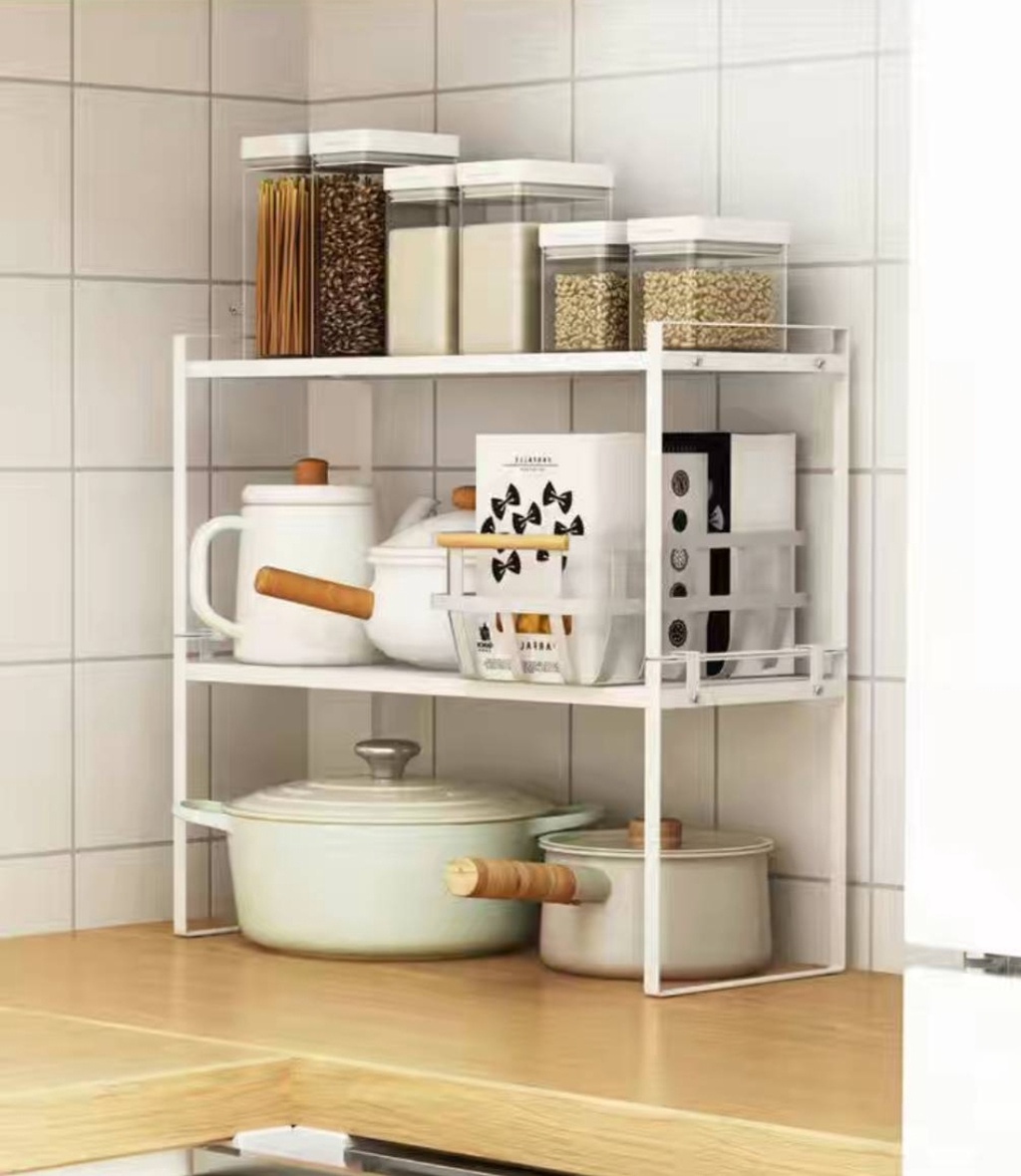Kitchen Cabinet Rack Countertop Storage Organizers Under Sink Shelves ...