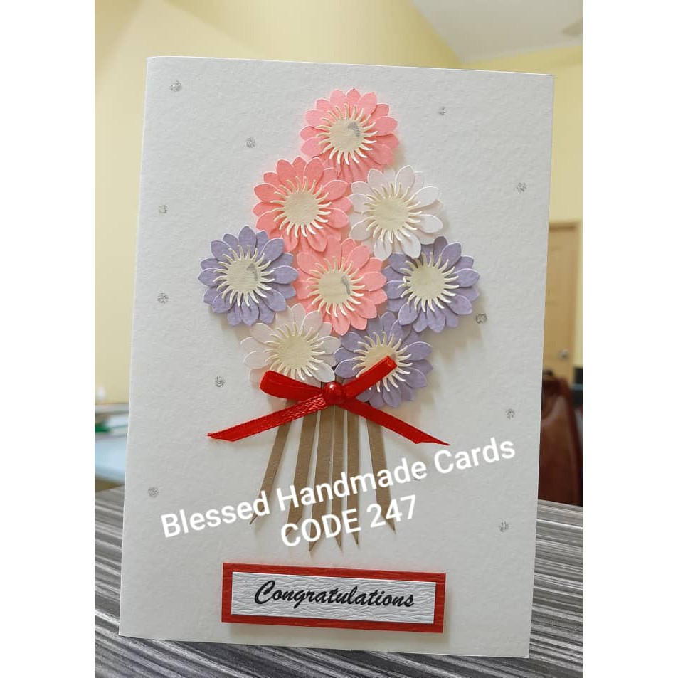 Handmade cards - Congratulations Card (A6 size- folded card) | Shopee ...