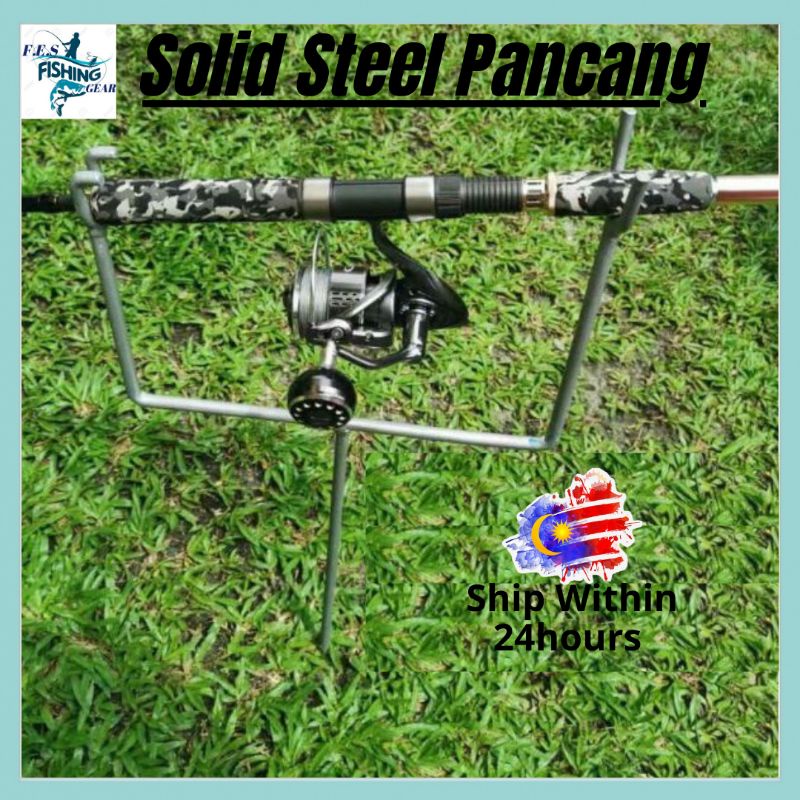 Pancang Besi Pancing Solid Steel Iron Rod Stand Fishing Pond Pancang ...