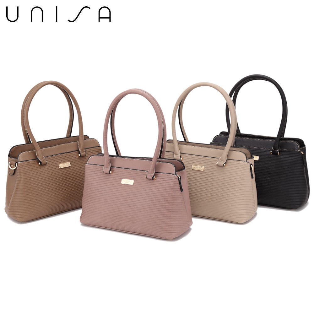 UNISA Debossed Convertible Shoulder Bag (Black/Khaki/Purple/Taupe ...