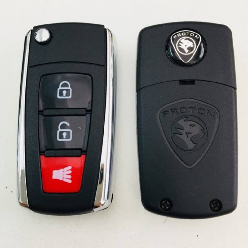 PROTON EXORA FLIP KEY FOLDABLE 2 BUTTONS MODIFY ALL MODELS PLUG AND ...
