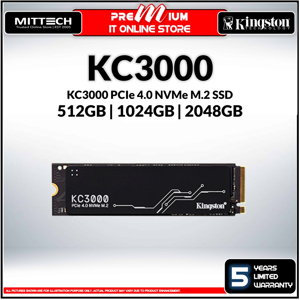 Kingston KC3000 PCIe 4.0 NVMe M.2 SSD | 7,000MB/s Read, 3,900MB/s Write ...