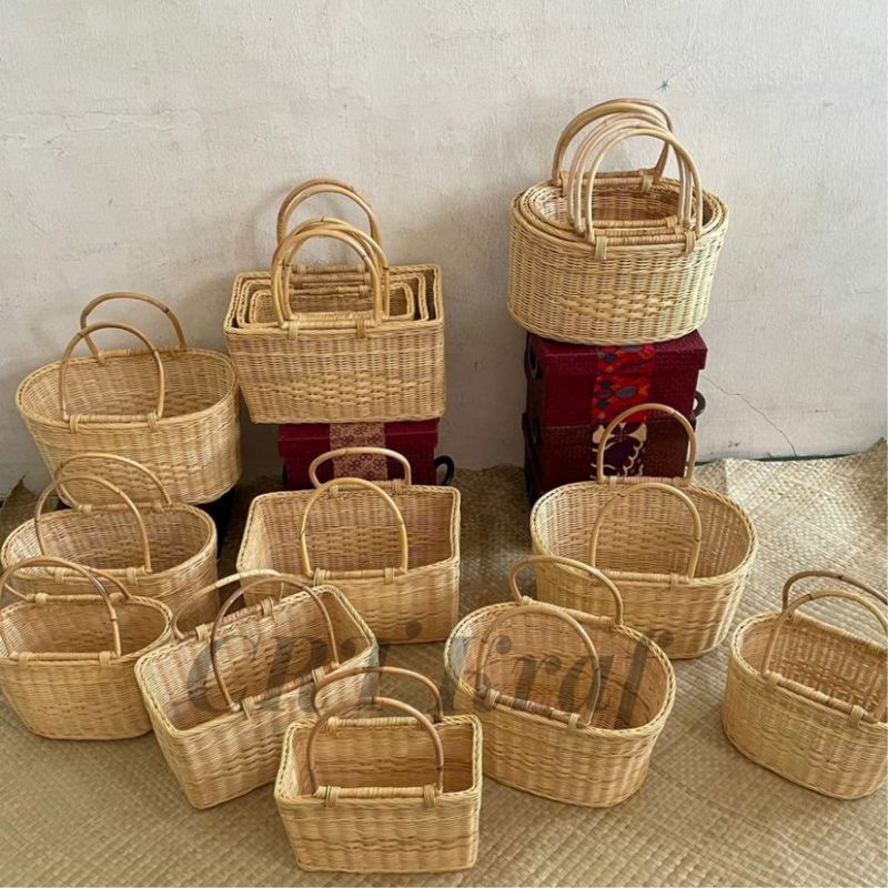 Bakul Pasar Rotan / Bakul Piknik / Bakul Murah / Cheap Rattan Basket ...