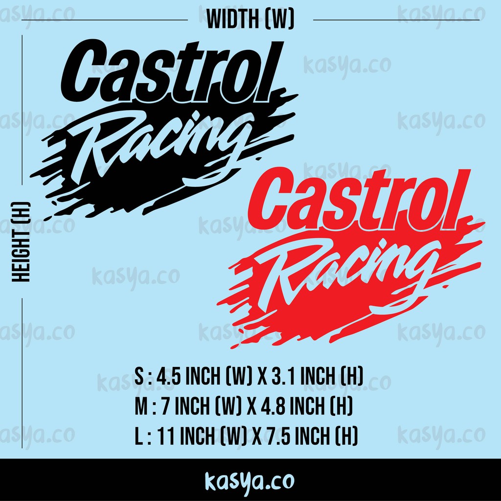 CASTROL RACING vinyl sticker cutting | Shopee Malaysia