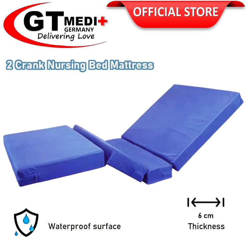 Tri-Fold Foldable Waterproof PU Foam Double Crank 2 Turn Fowler Position Hospital Nursing Bed ...