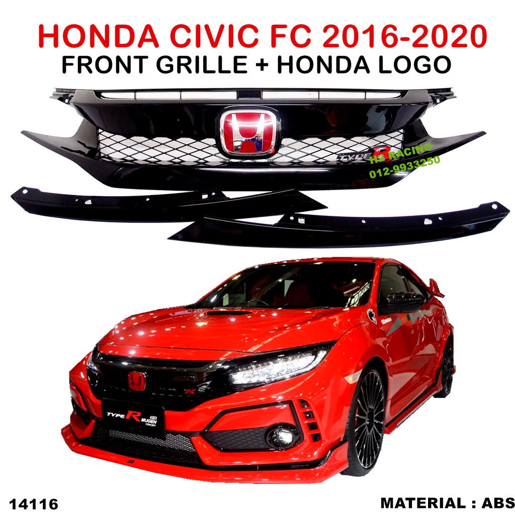 HONDA CIVIC FC 2016-2020 FRONT GRILLE TYPE R / HONDA LOGO GRILL | Shopee Malaysia