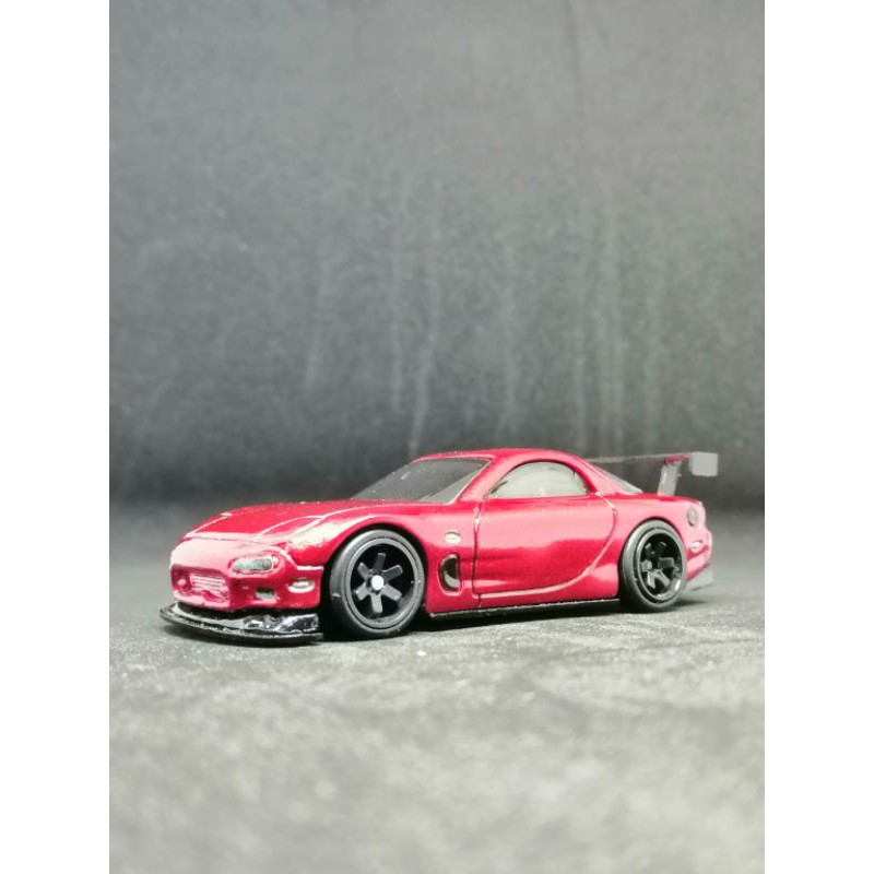 Hotwheel Mazda RX-7 (Custom) Candy Red with carbon fiber deskboard ...