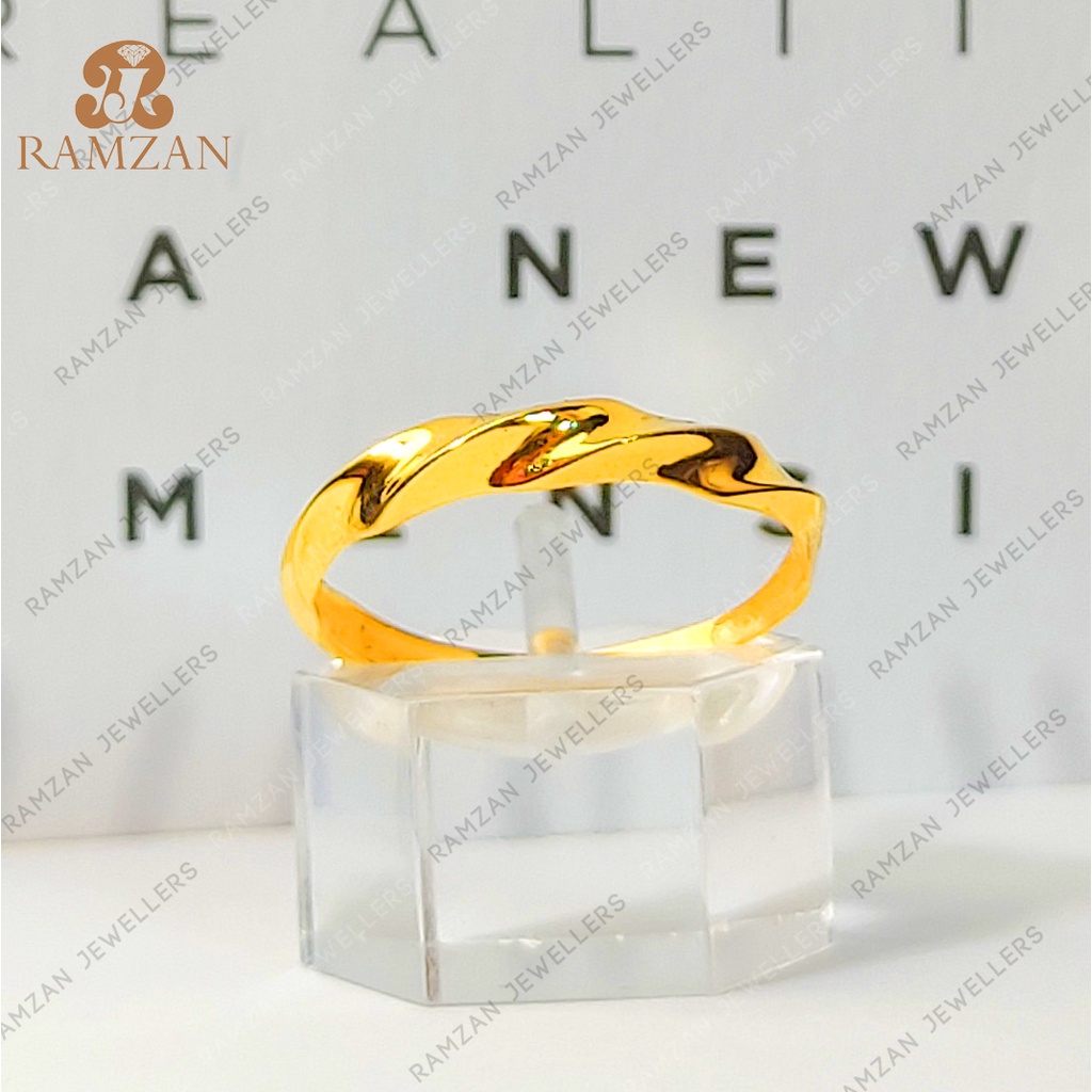 Cincin Oro Italia Minimalist Emas 916 Tulen | Shopee Malaysia