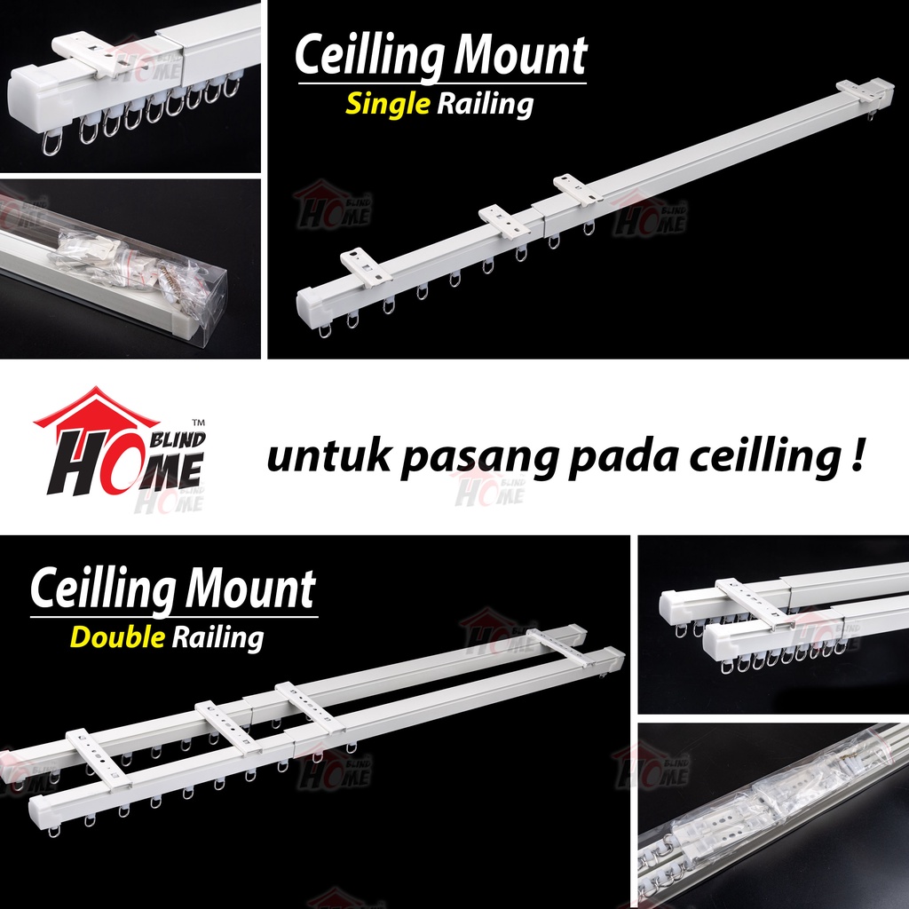 [HomeBlind] Telescopic Track / Adjustable Curtain Rail / Railing ...