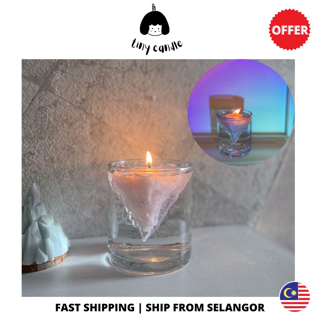 Tiny Candle Floating Iceberg Home Deco | Jelly Wax | INS | Lilin | Gift ...