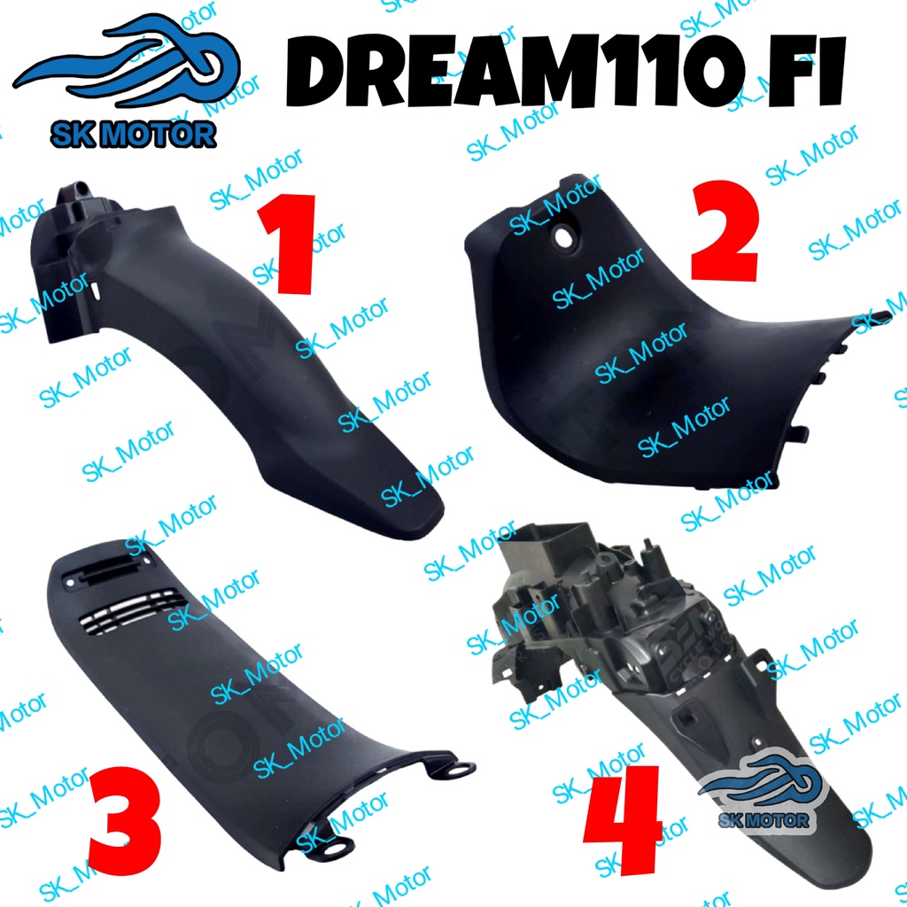 Honda EX5 DREAM 110 Fi Original Inner Cover Full Set Kaver Hitam Center Tank Cover Front Fender ...