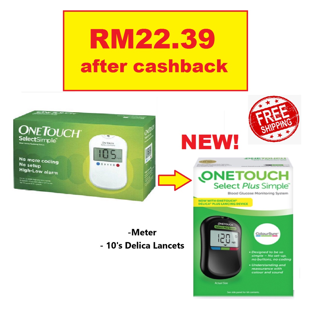 140[RM22.37 after cashback] Onetouch select Plus Meter One Touch ...