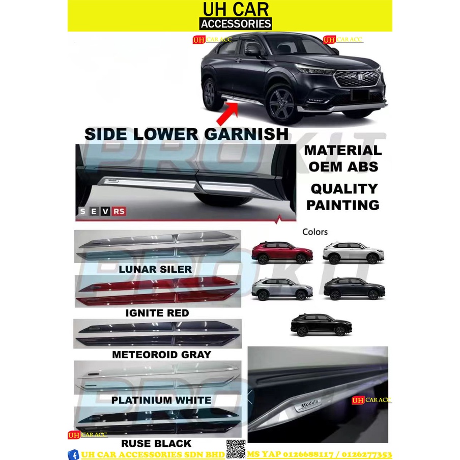 Honda hrv 2022 oemdoor side lower garnish ganish panel cover skirt ...