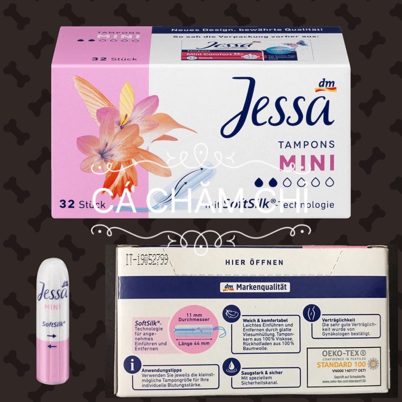 Tampons Jessa mini size 2 drops box 32c - German standard Tampon button ...