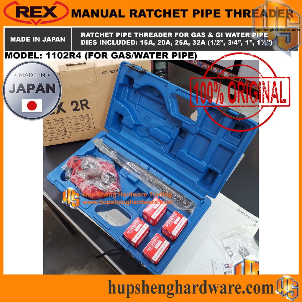 REX Manual Ratchet Pipe Threader Made In Japan Conduit Pipe GI Water Piper Gas Pipe NPT Dies ...