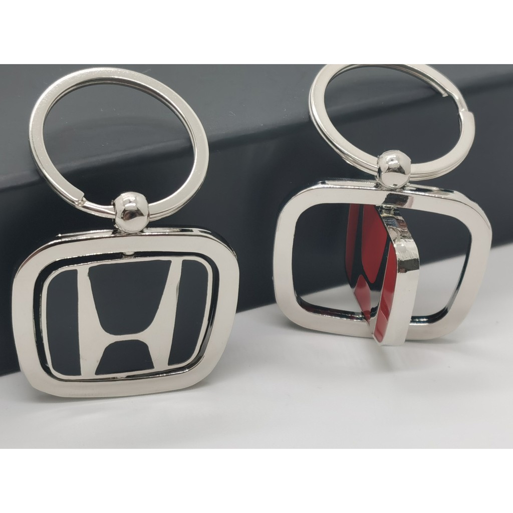 NEW Car Stainless Steel Metal Logo Keychain 3D Key Chain Honda Rotating ...