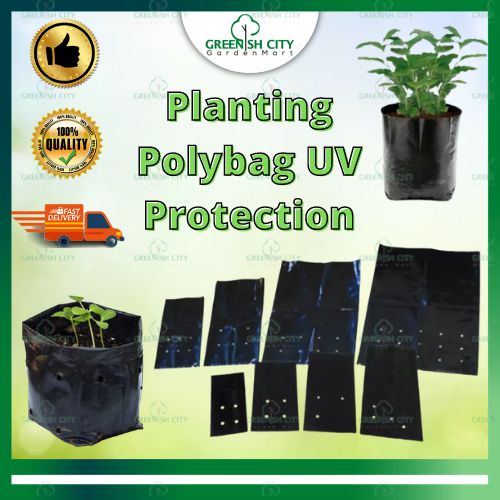 GNC UV PolyBag Hitam PolyBag Besar Nursery Plastic Semaian Polibag ...