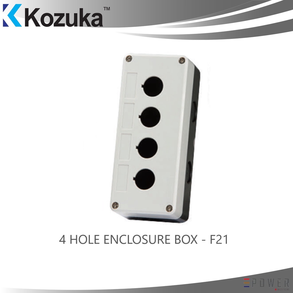 KOZUKA PVC ENCLOSURE BOX 4HOLE F21 KB2-E SERIES 22mm CONTROL COMPONENTS ...