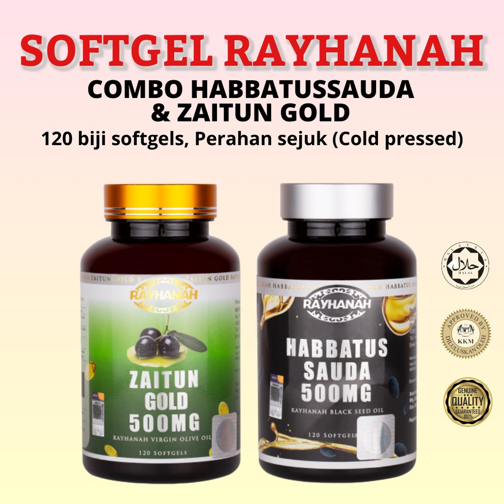 💥100% Ori💥RAYHANAH COMBO HABBATUSSAUDA & ZAITUN GOLD, PERAHAN SEJUK ...