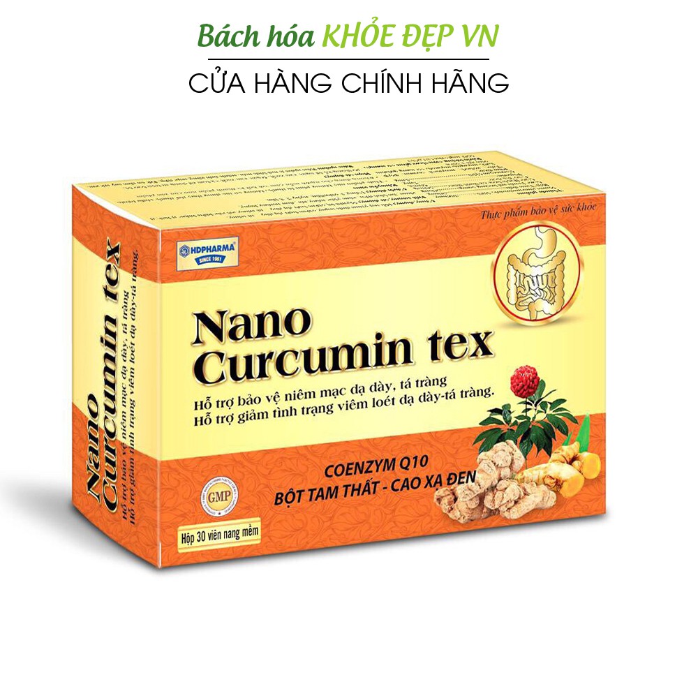 Nano Curcumin Tam That Xa Den turmeric tablets reduce stomach ulcers - Blister of 30 tablets ...