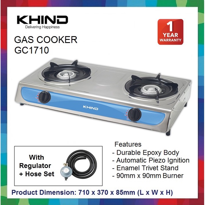 KHIND Double Gas Cooker GC1710 GC6010 GC1090 / Dapur Gas | Shopee Malaysia
