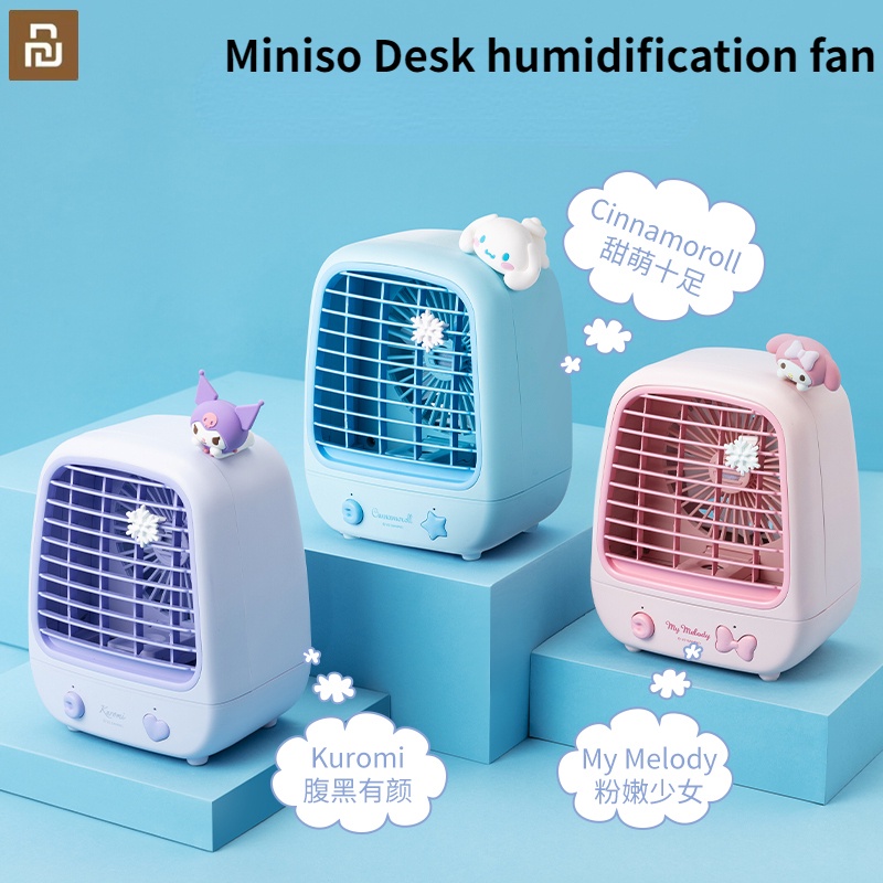 Miniso Sanrio Kuromi Cartooon Desktop Spray Air Cooler Fan ...