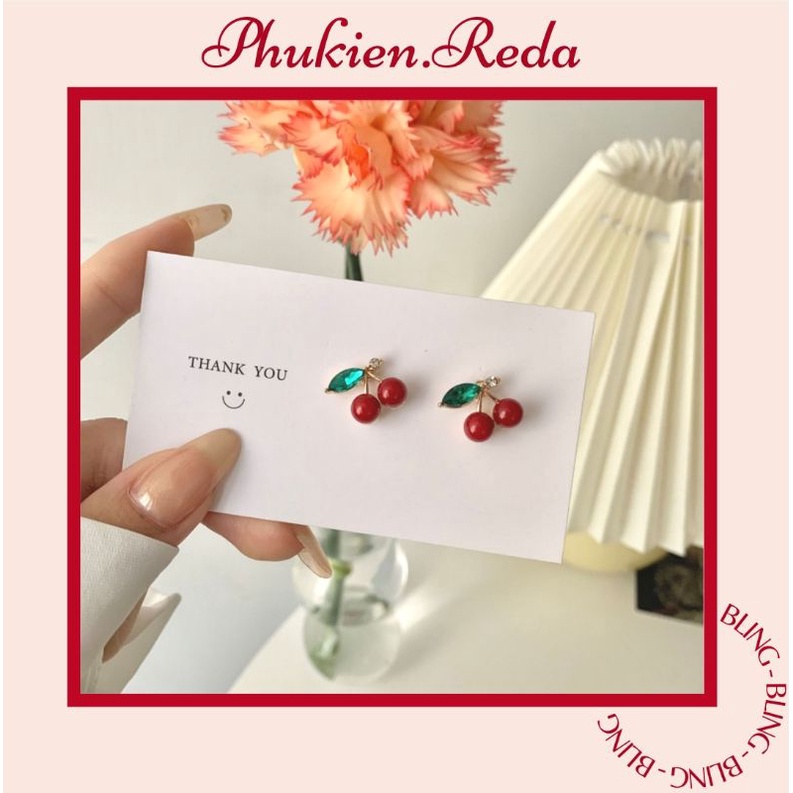 Lovely red cherry earrings phukien Reda | Shopee Malaysia