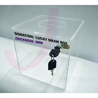 Acrylic Donation Box / Lucky Draw Box (Multiple Size Available ...